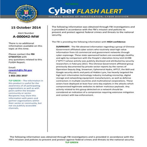 Infragard HiKit FLASH Alert. | PDF