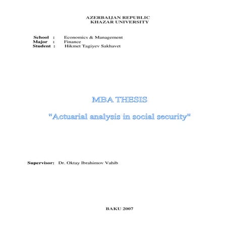 MBA Thesis by Hikmet Tagiyev | PDF