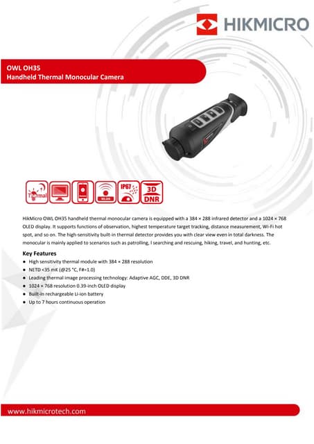 Datasheet | Flir Scout II | Optics Trade | PDF