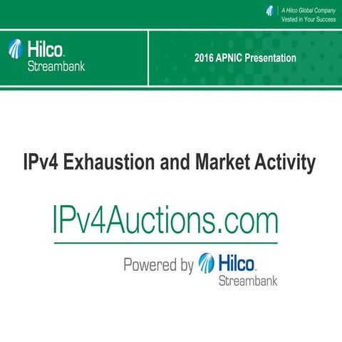 IPv4 Exhaustion and Market Activity | PPT