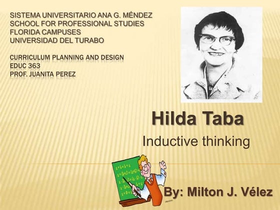 Hilda Taba’s Curriculum Model (The Teacher and the School Curriculum ...