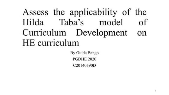 Taba model of curriculum development | PPT