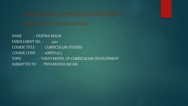 Hilda taba model | PPTX