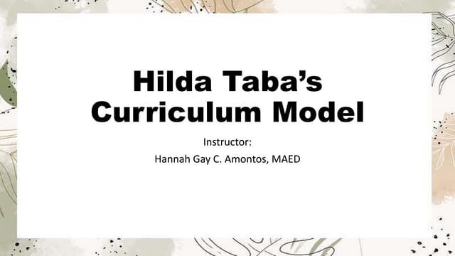 Hilda taba model | PPTX