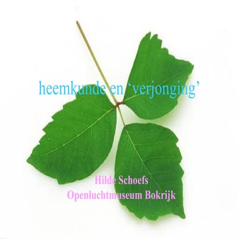 Hilde Schoefs. Heemkunde en 'verjonging'. | PPT