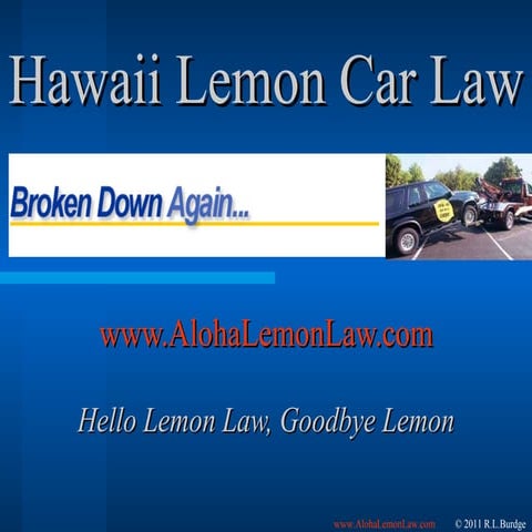 Hawaii lemon car laws 2011 | PPT