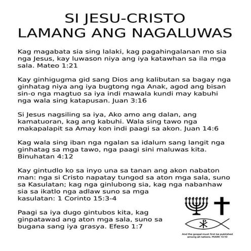 Hiligaynon Ilonggo Gospel Tract - ONLY JESUS CHRIST SAVES.pdf