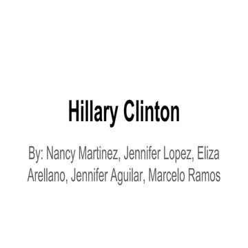 Hillary rodham clinton per 5 | PPTX