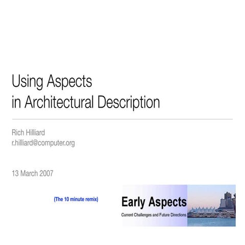 Using Aspects in Architecture Description | PDF