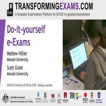 ASCILITE 2018: Do-it-yourself e-Exams (using spreadsheets) | PPT