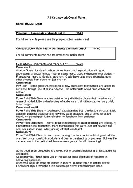 Overall marks | DOCX