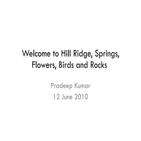 Hill Ridge Springs, Hyderabad | PPS