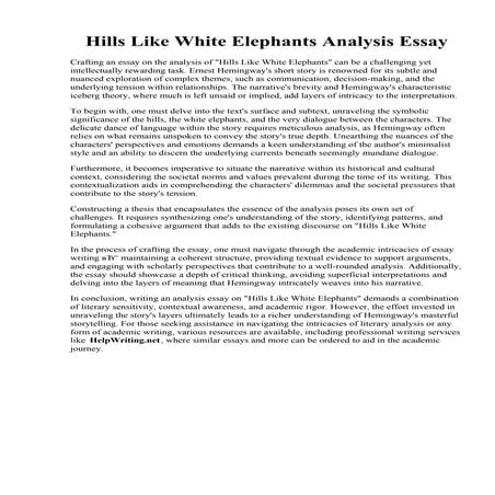 Hills Like White Elephants Analysis Essay.pdf