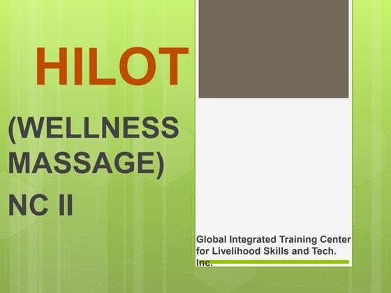 TLE/ HE Wellness Massage Curriculum Guide | PDF