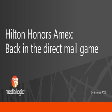 Hilton Honors Direct Mail Volume Sets Amex Apart as Most Lodging Co ...