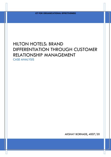 Hilton OnQ system | PPT | Databases | Computer Software and Applications