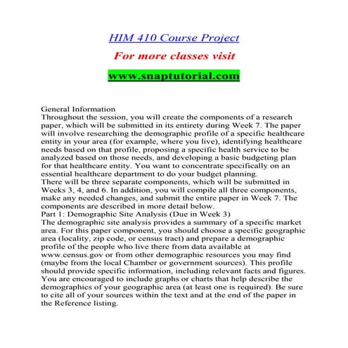 HIM 410 help Successful Learning/Snaptutorial | PDF
