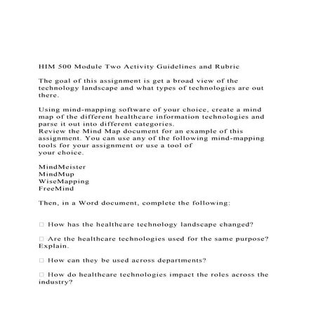 HIM 500 Module Two Activity Guidelines and Rubric The g.docx