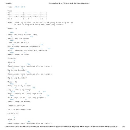 Himala chords by rivermaya @ ultimate guitar | PDF