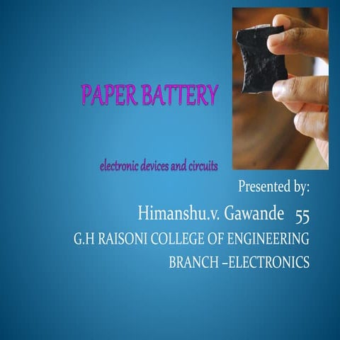 PAPER BATTERY | PPT