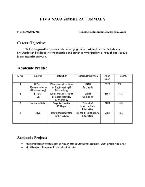 Hari resume | PDF