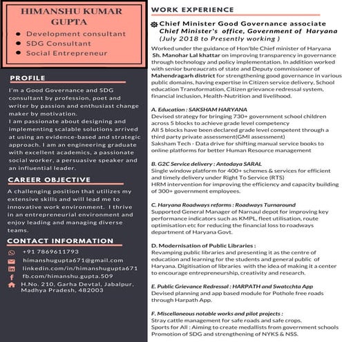 Himanshu gupta Resume 2019 | PDF