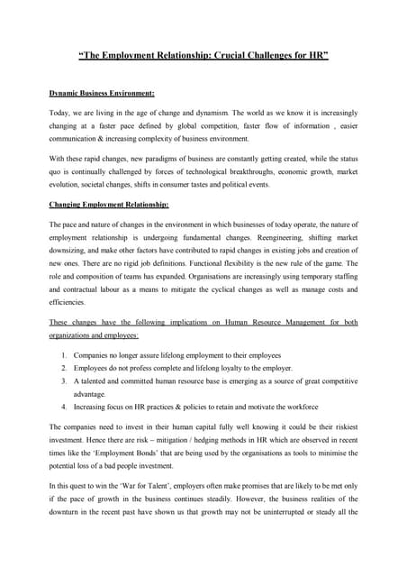 Internal and External Environment on Human Resource Management | PDF | Human Resources | Business