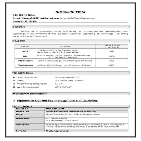 Himanshu mca | DOC | Web Development | Internet