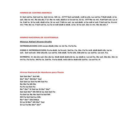 Himno de centro america | DOCX