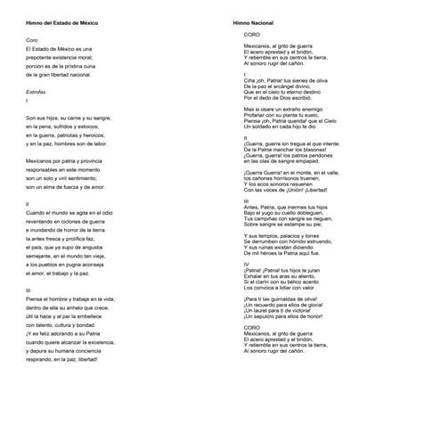 Enséñales el Himno Nacional a Tus Alumnos. | PDF