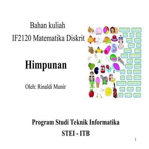 Matakuliah Matematika Diskrit Materi Himpunan | PPT