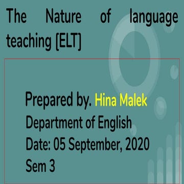 The Nature of language teaching ELT | PDF | Education