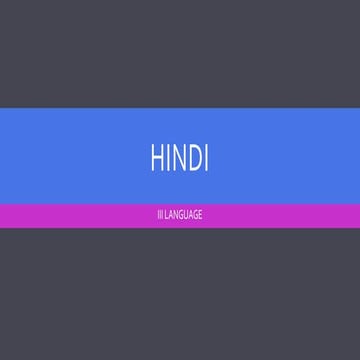 Hindi LEARNING | PPTX
