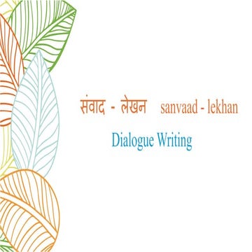 Hindi Dialogue Writing conversation Mate | PDF