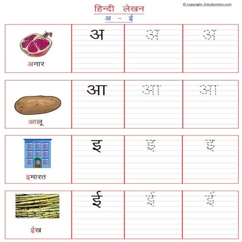 Hindi swar writing Part 1 | PDF