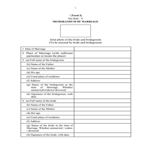 Hindu marriage forms | PDF