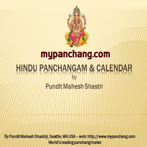 Scientific Hindu Panchangam & Calendar and different dates in festivals ...