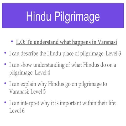 Hindu pilgrimage yr 7 | PPT