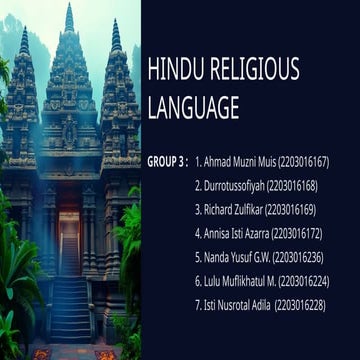 POWERPOINT MATERI PERBANDINGAN AGAMA | HINDU RELIGIOUS LANGUAGE.pptx