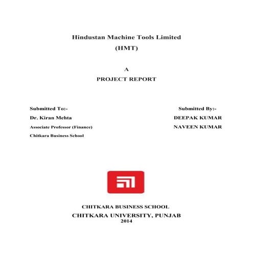 Hindustan machine tools limited | PDF
