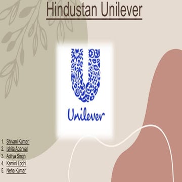 Hindustan Unilever Limited PPT on detailed format | PPT