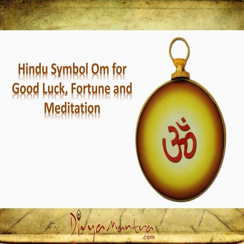Hindu symbol om for good luck | PPT
