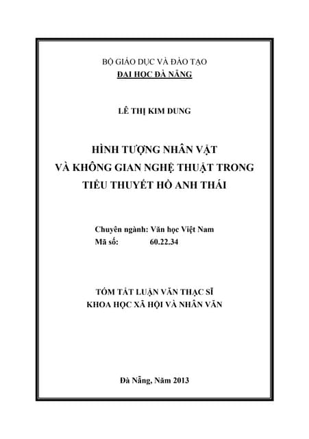 Luận văn: Nghệ thuật xây dựng nhân vật trong truyện ngắn của Nguyễn Huy Thiệp | PDF