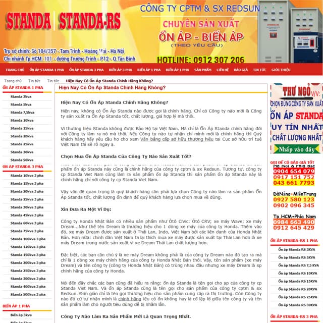 Hiện nay có ổn áp standa chính hãng không | PDF