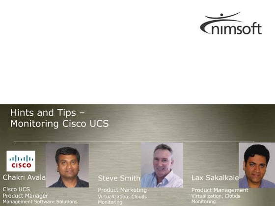 Hints and Tips for Monitoring Cisco UCS | PPT