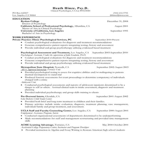 Heath Hinze, Psy.D. | PDF