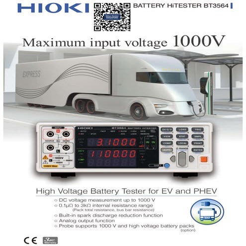 Hioki bt3564 High voltage Battery tester | PDF