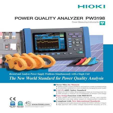 Hioki pw3198 power_quality_analyzer_datasheet | PDF