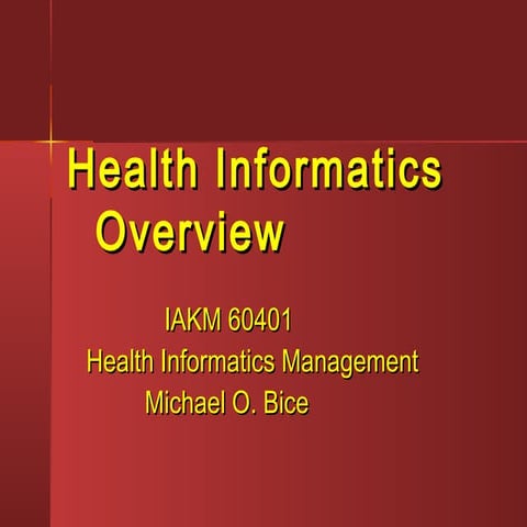 Introduction to Health Informatics | PPT