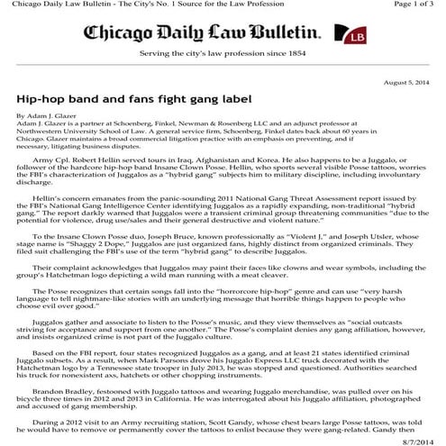 Hip hop band and fans fight gang label | PDF